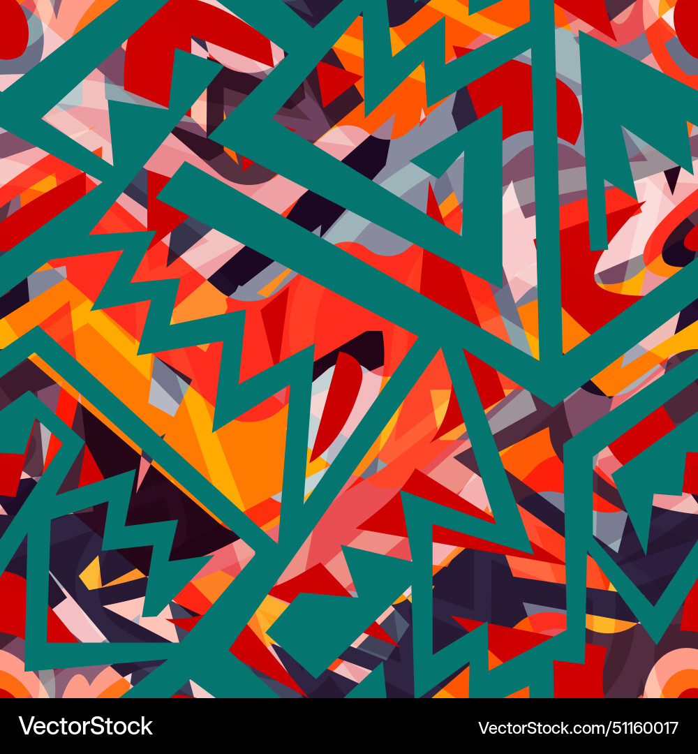 A seamless pattern of colorful geometric shapes Vector Image