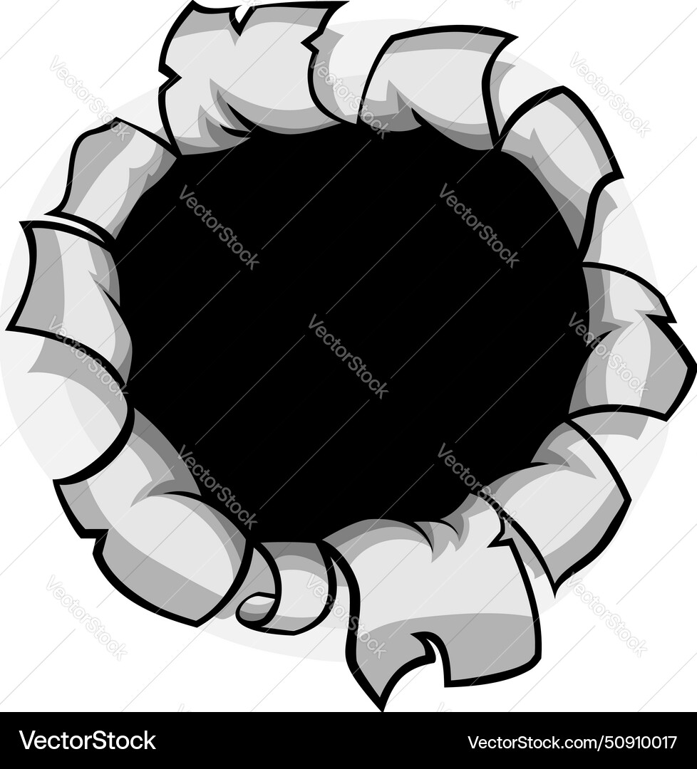 Breakthrough paper hole Royalty Free Vector Image