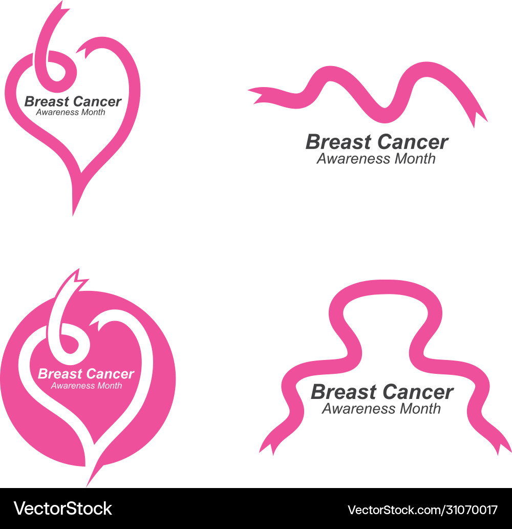 Breast cancer ribbon Royalty Free Vector Image