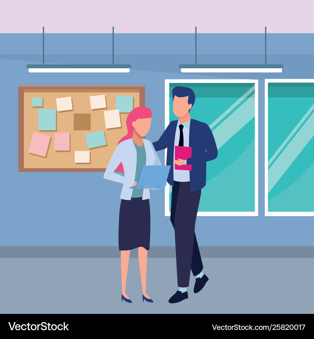 Business partners with documents Royalty Free Vector Image