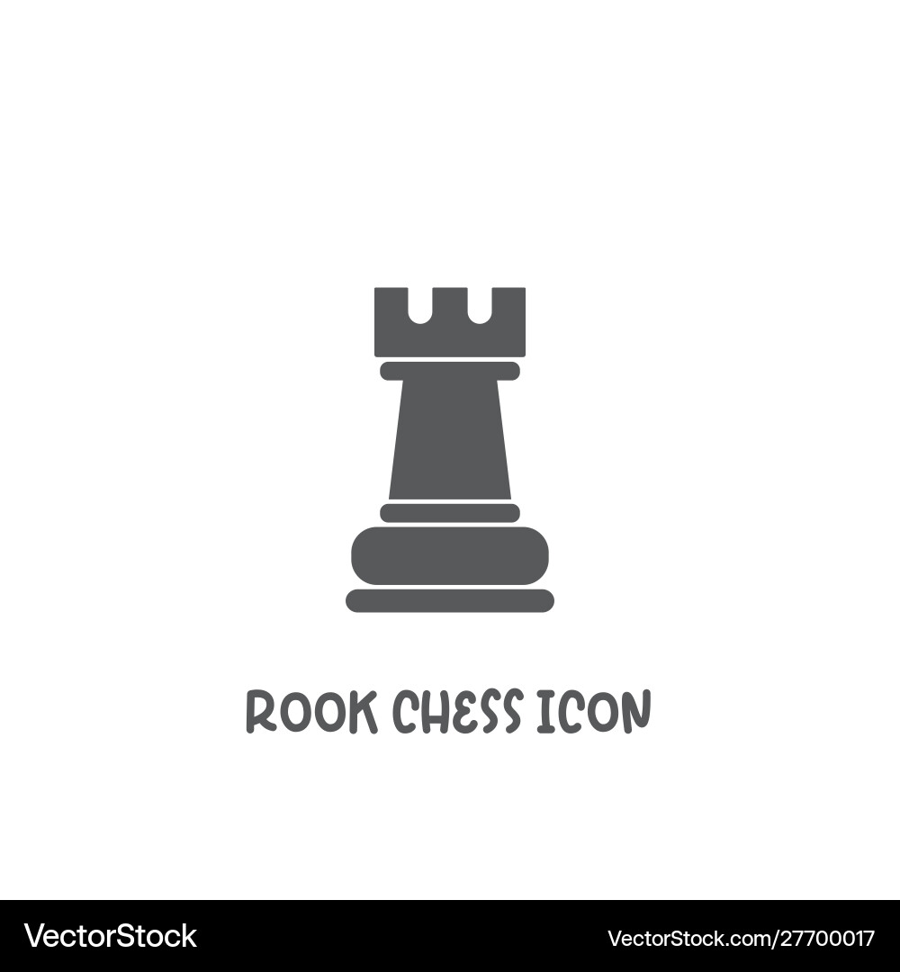Chess rook Stück Ikone einfach flach Stil Vektorbild
