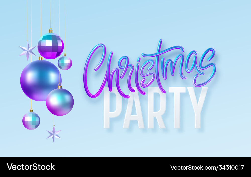Christmas party calligraphy lettering greeting Vector Image