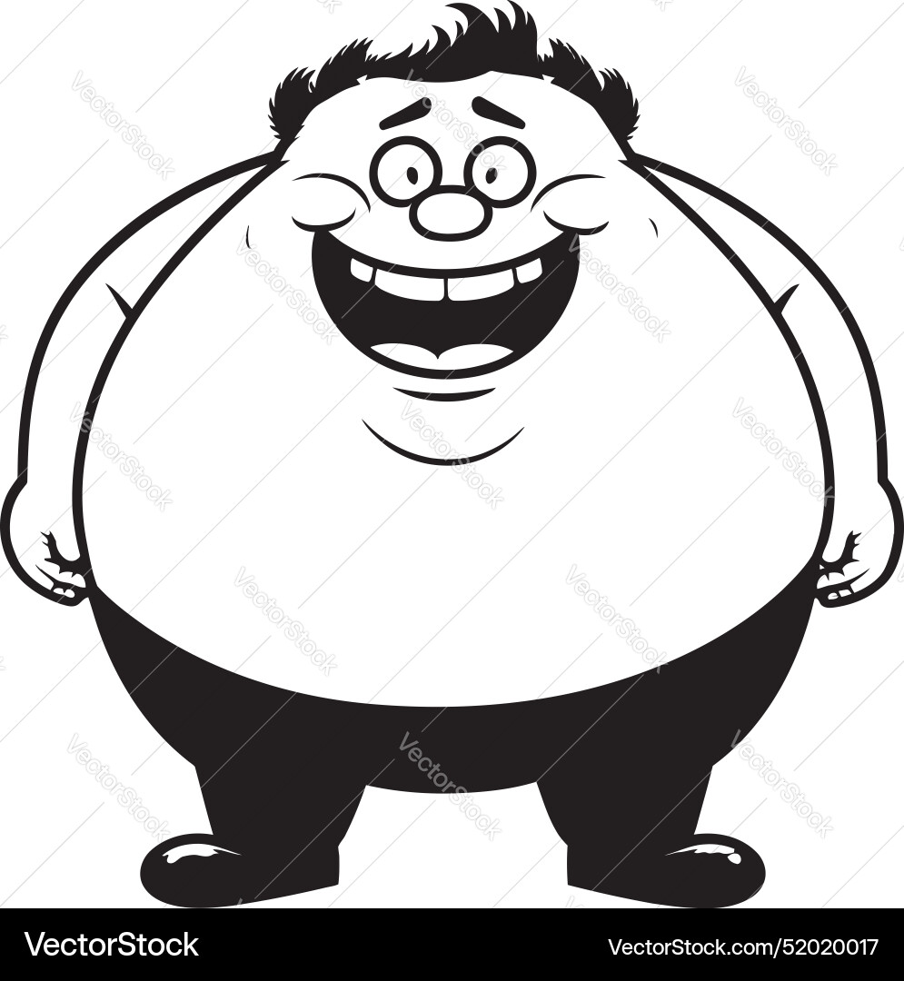 Chubby character fat man icon design portly Vector Image