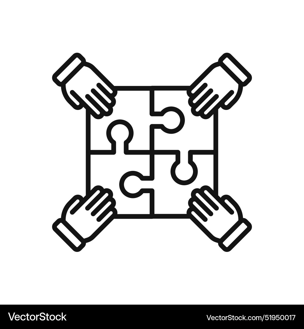 Collaboration logo sign outline Royalty Free Vector Image