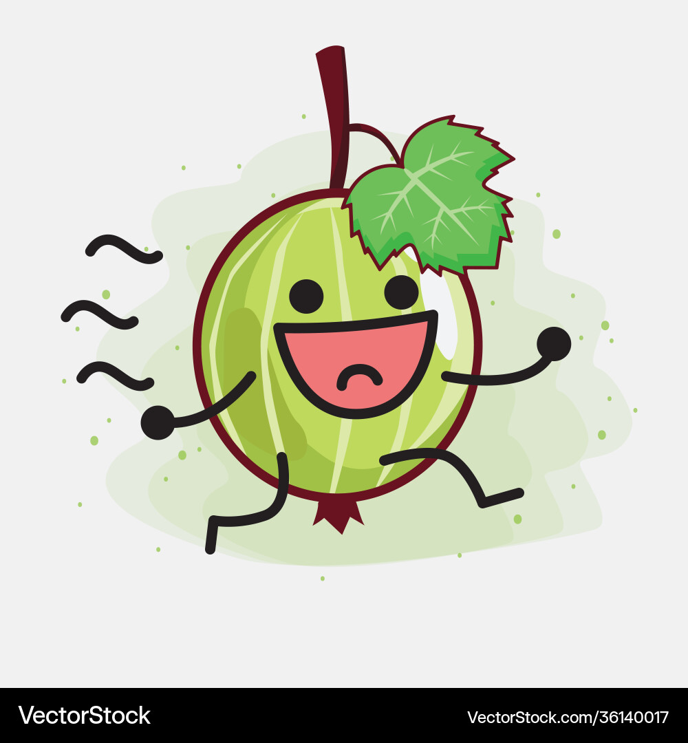 Cute gooseberry fruit mascot character Royalty Free Vector