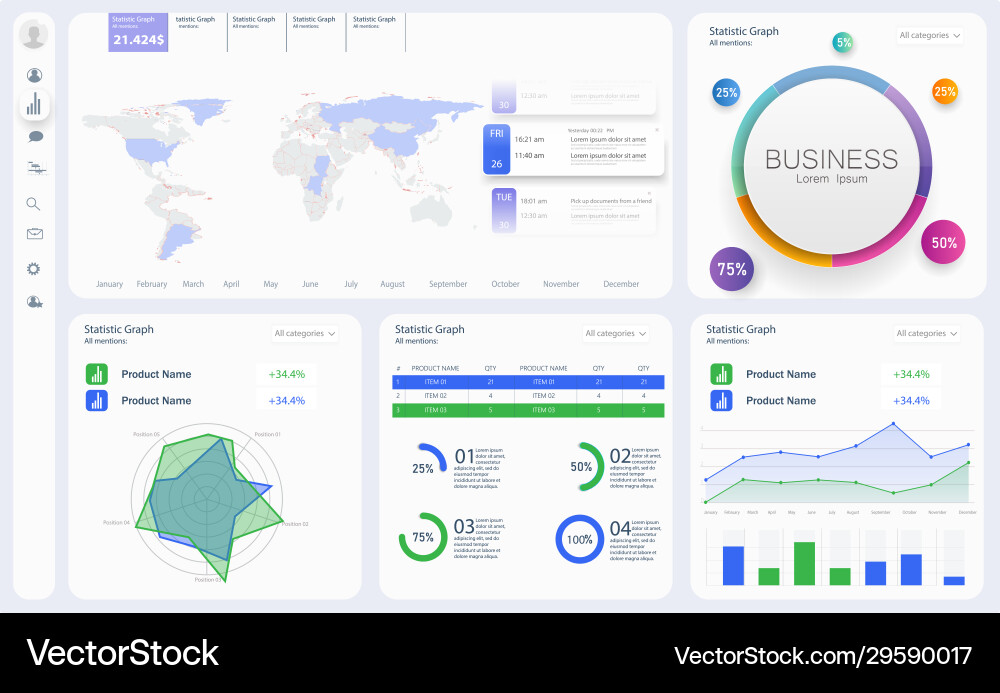 Dashboard great design for any site purposes Vector Image