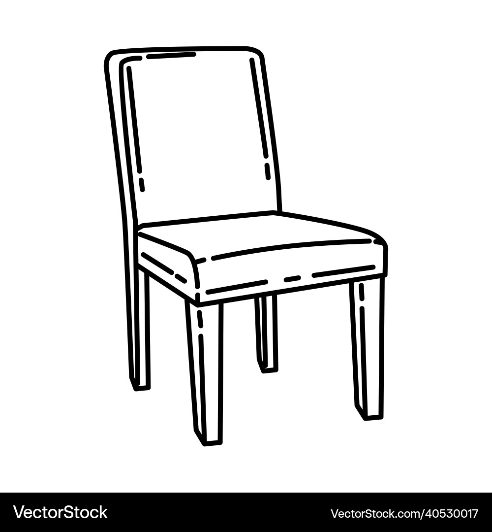 Dining chair icon doodle hand drawn or outline Vector Image
