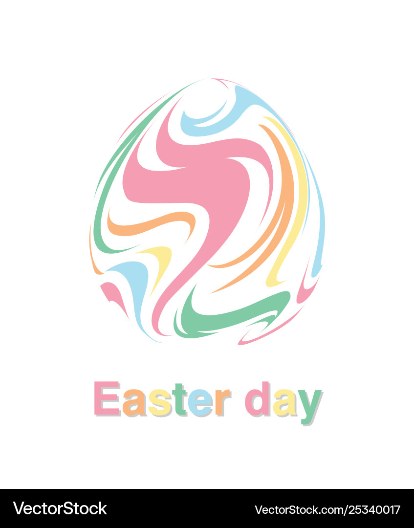 Easter egg logo on white background Royalty Free Vector