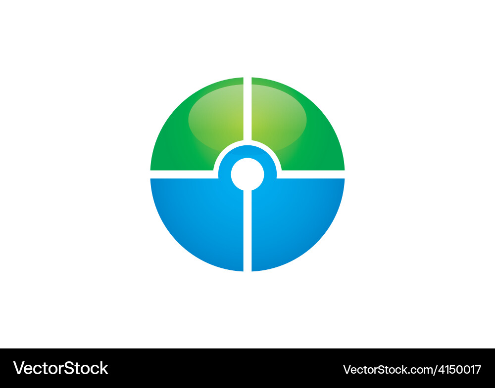 Green and Blue Target Circle Logo Royalty Free Vector Image