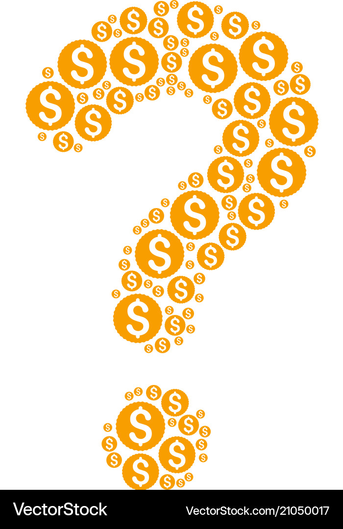 Help composition of dollar coin icons Royalty Free Vector