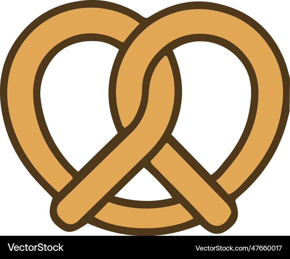 Isolated colored pretzel icon flat design Vector Image