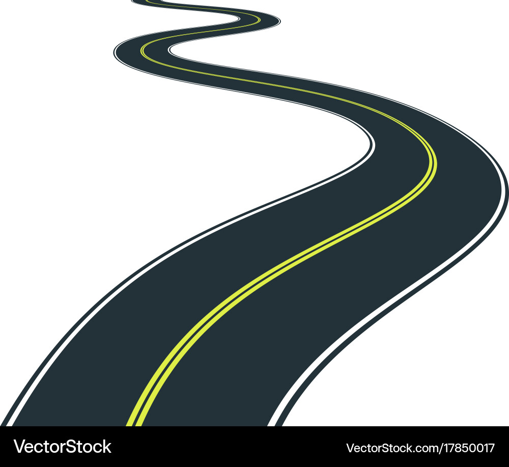 Isolated road curves - clip art Royalty Free Vector Image