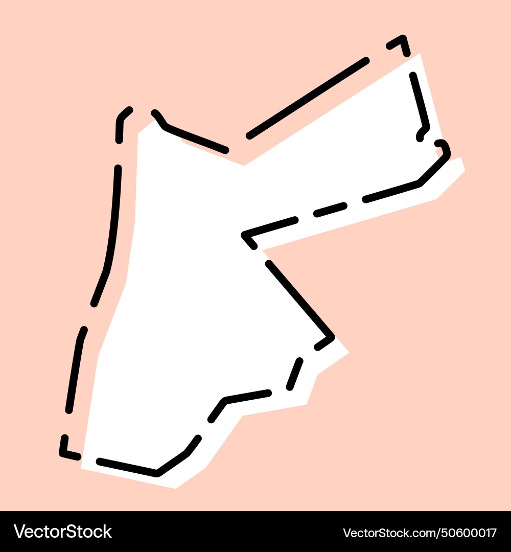 Jordan simplified map Royalty Free Vector Image