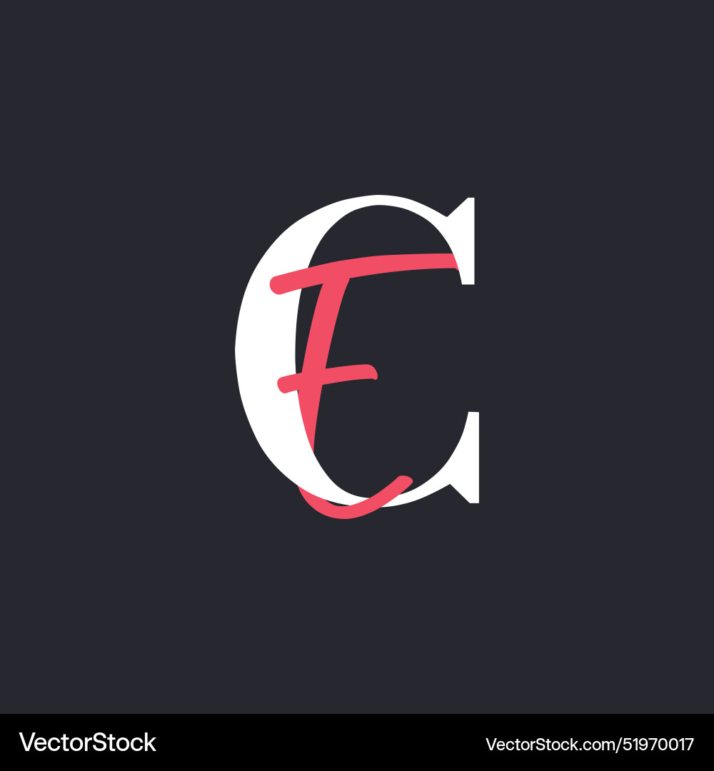 Letter ce logo perfectly blended initials Vector Image