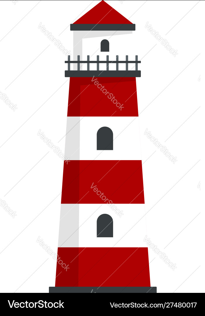 Lighthouse icon flat style Royalty Free Vector Image