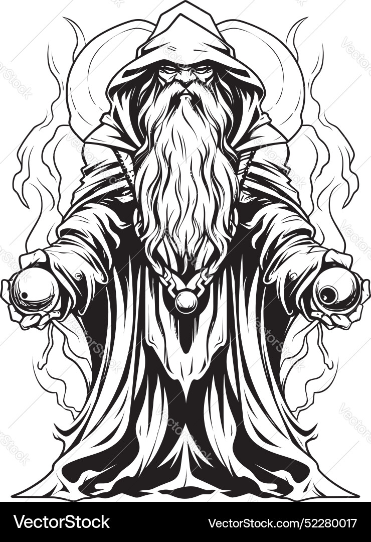 Mercenary manifestation adamantine sorcerer logo Vector Image