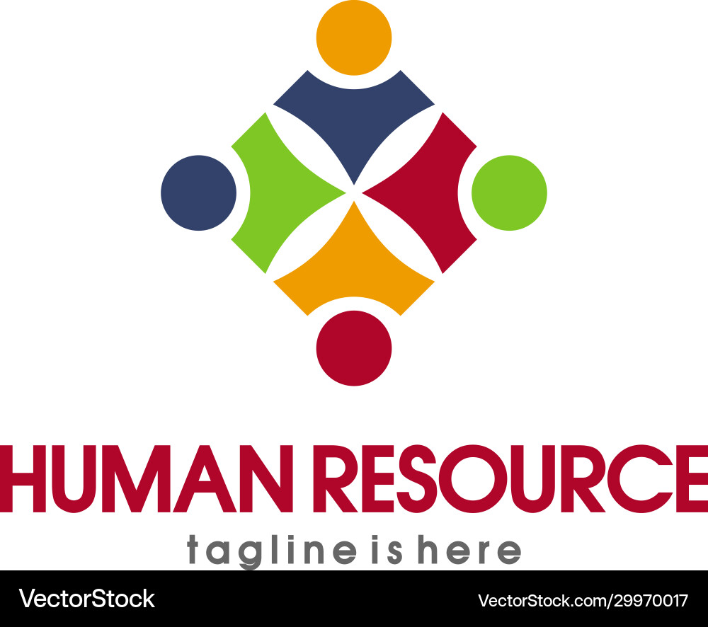 Rainbow human resources logo Royalty Free Vector Image