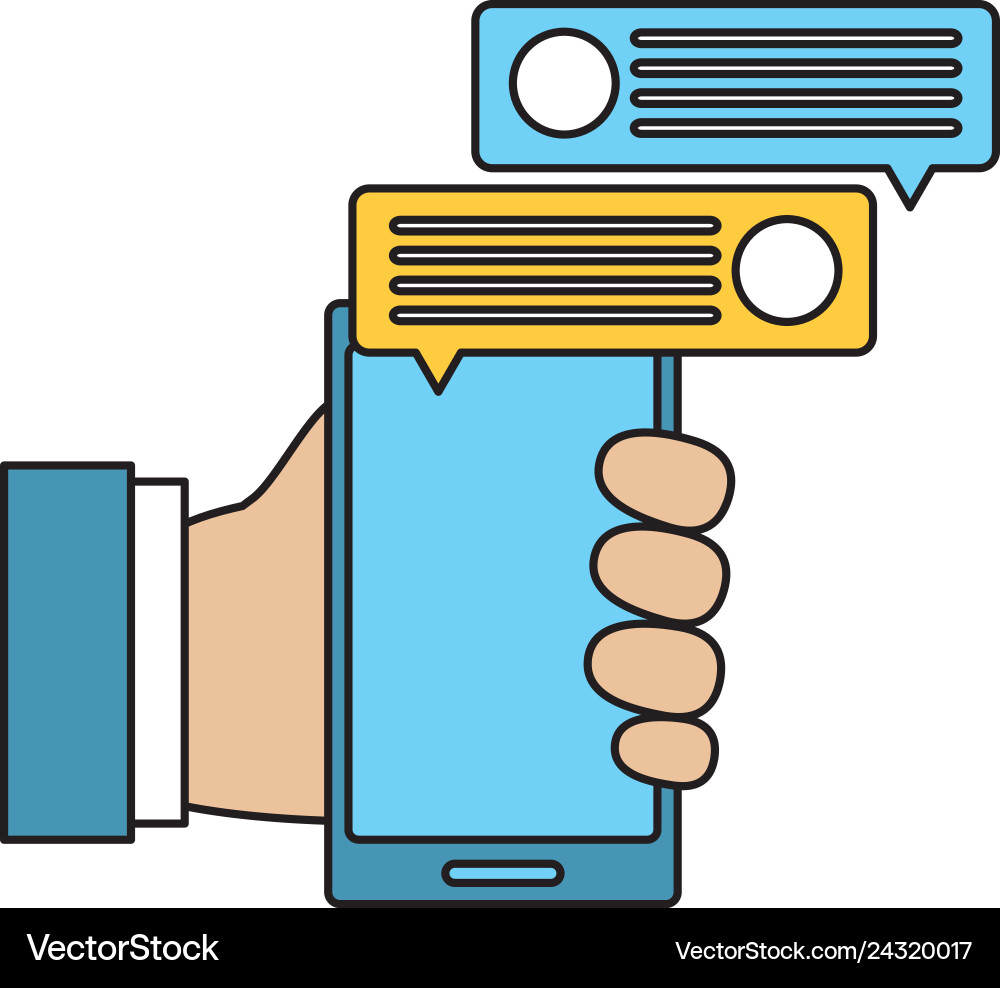 Smarphone with speech bubbles Royalty Free Vector Image