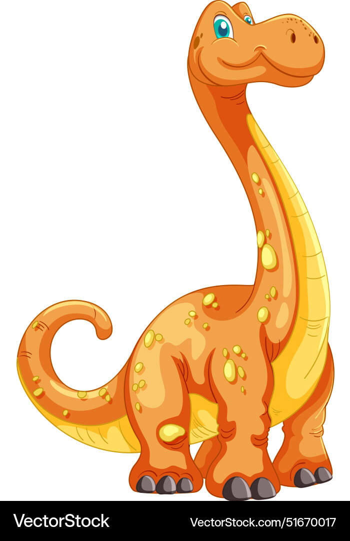 Smiling dinosaur with long neck and spots Vector Image