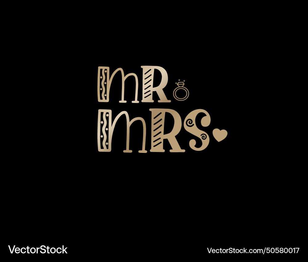 Wedding lettering t-shirt design Royalty Free Vector Image