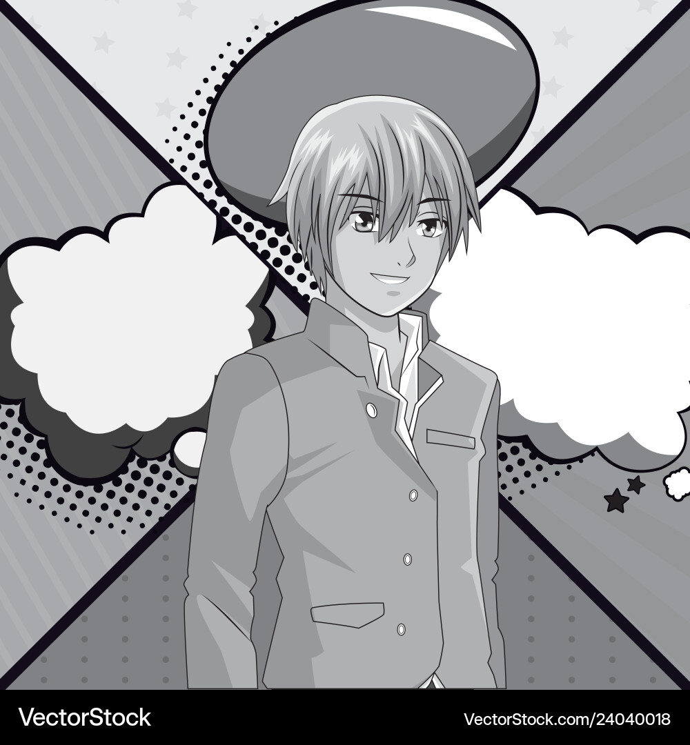 Anime manga man Royalty Free Vector Image - VectorStock
