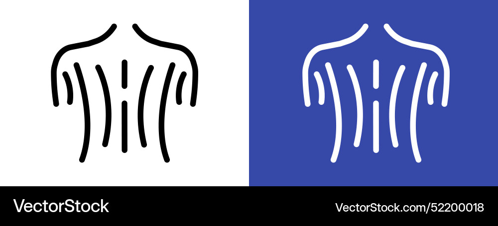 Back massage icon logo sign set outline Royalty Free Vector