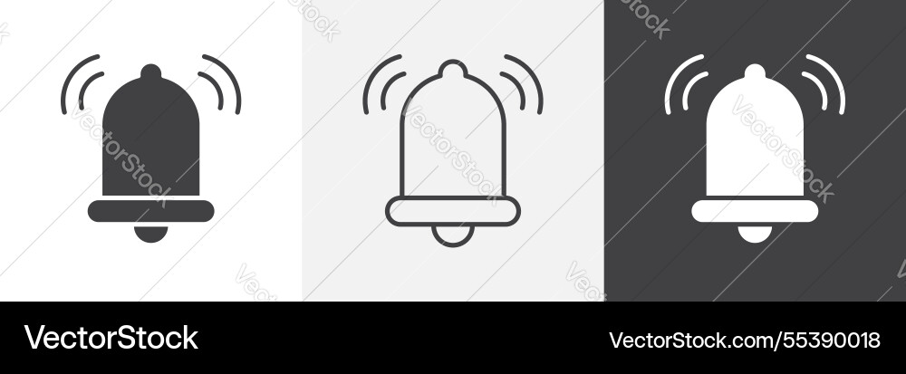 Bell ring icons graphics pack Royalty Free Vector Image