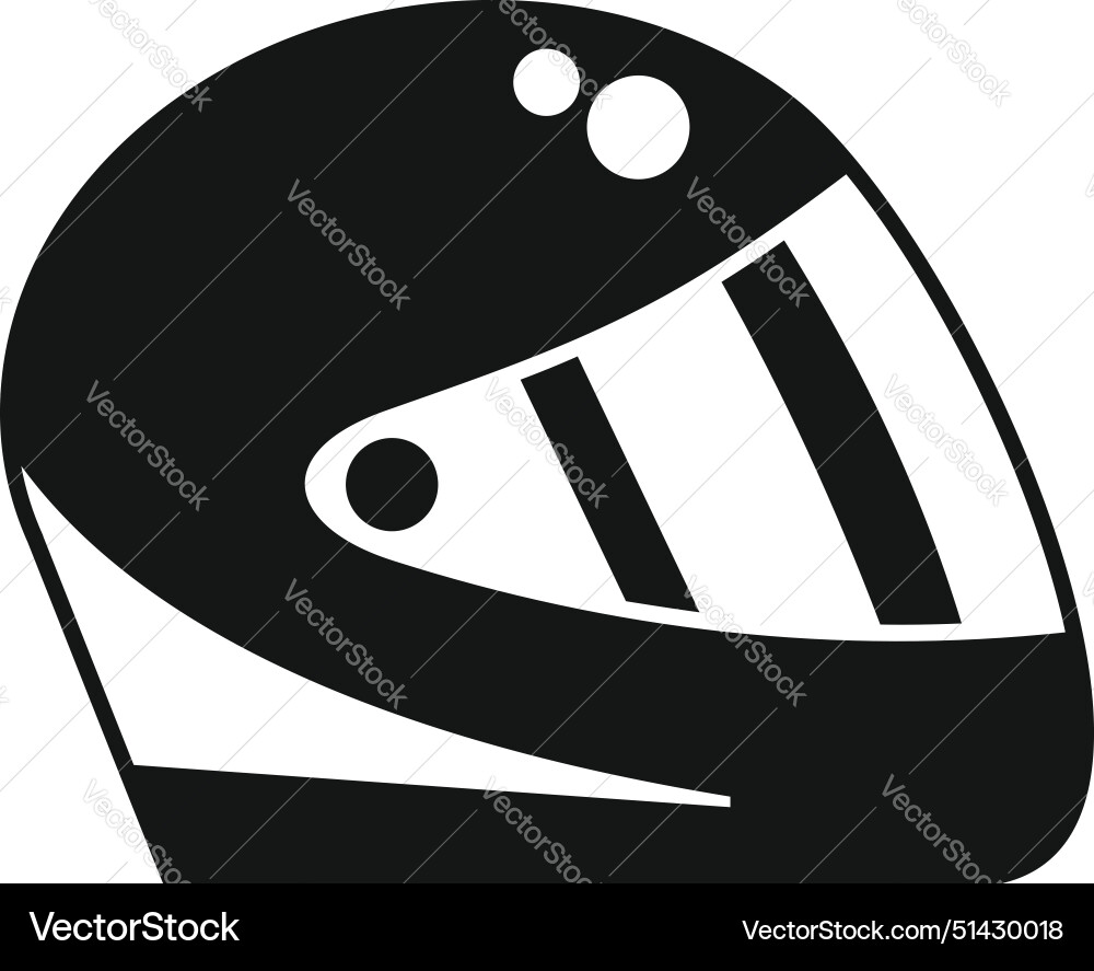 Black racing helmet icon on white background Vector Image