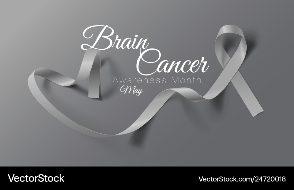 Brain Cancer Awareness Ribbon Poster Royalty Free Vector