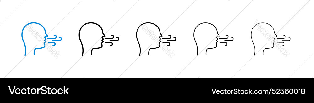 Breath icon set on white background Royalty Free Vector