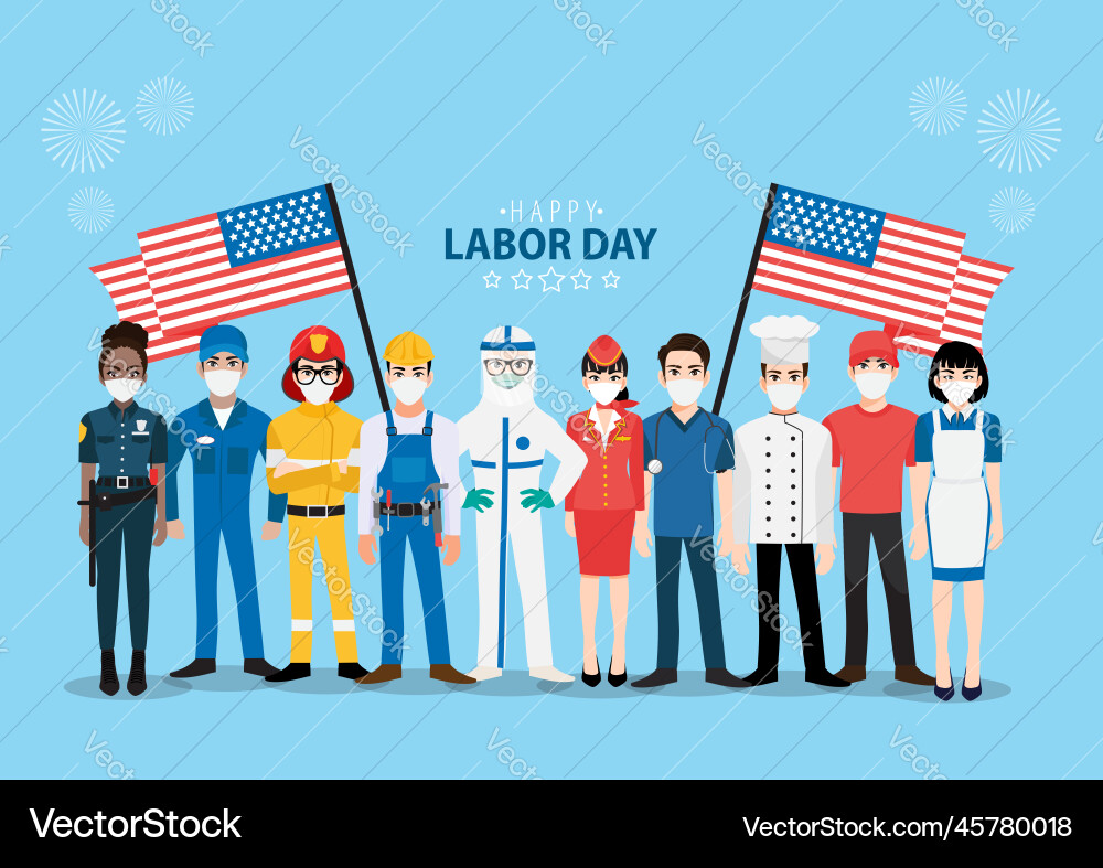 Cartoon character with professional worker Vector Image
