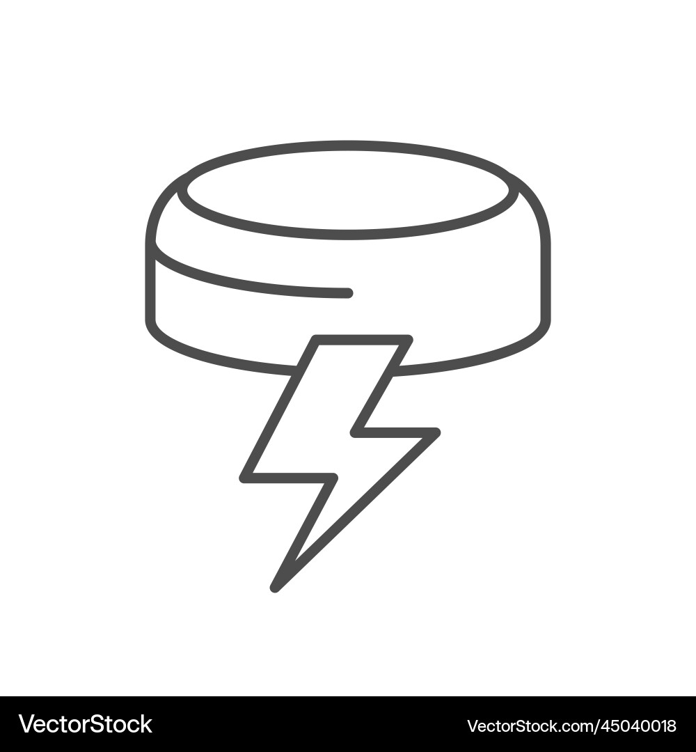 Coin cell battery line icon Royalty Free Vector Image