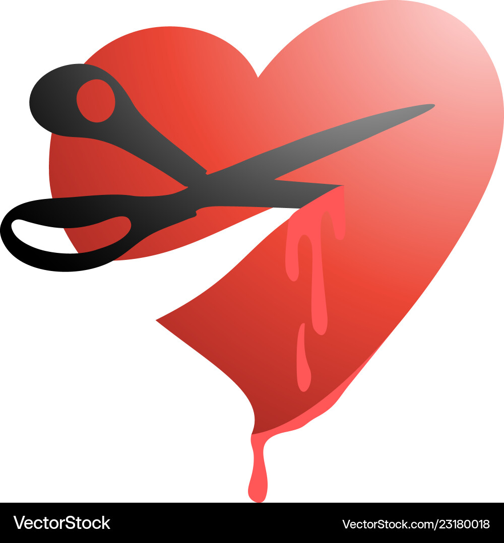 Cut heart Royalty Free Vector Image - VectorStock