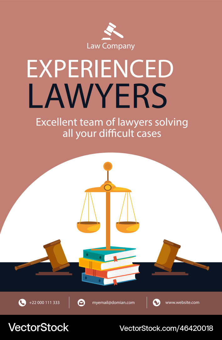 Experienced lawyers flyer design template Vector Image