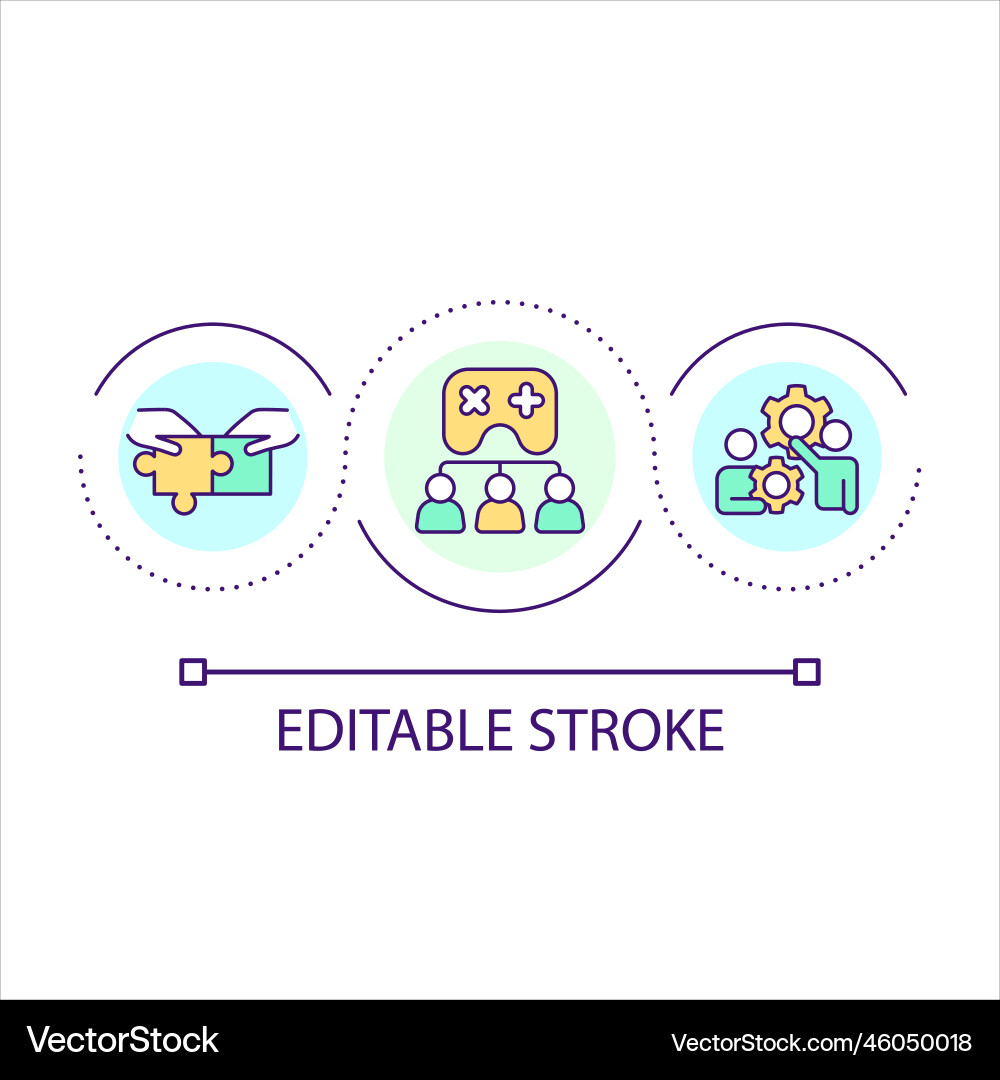 Gaming connecting users loop concept icon Vector Image