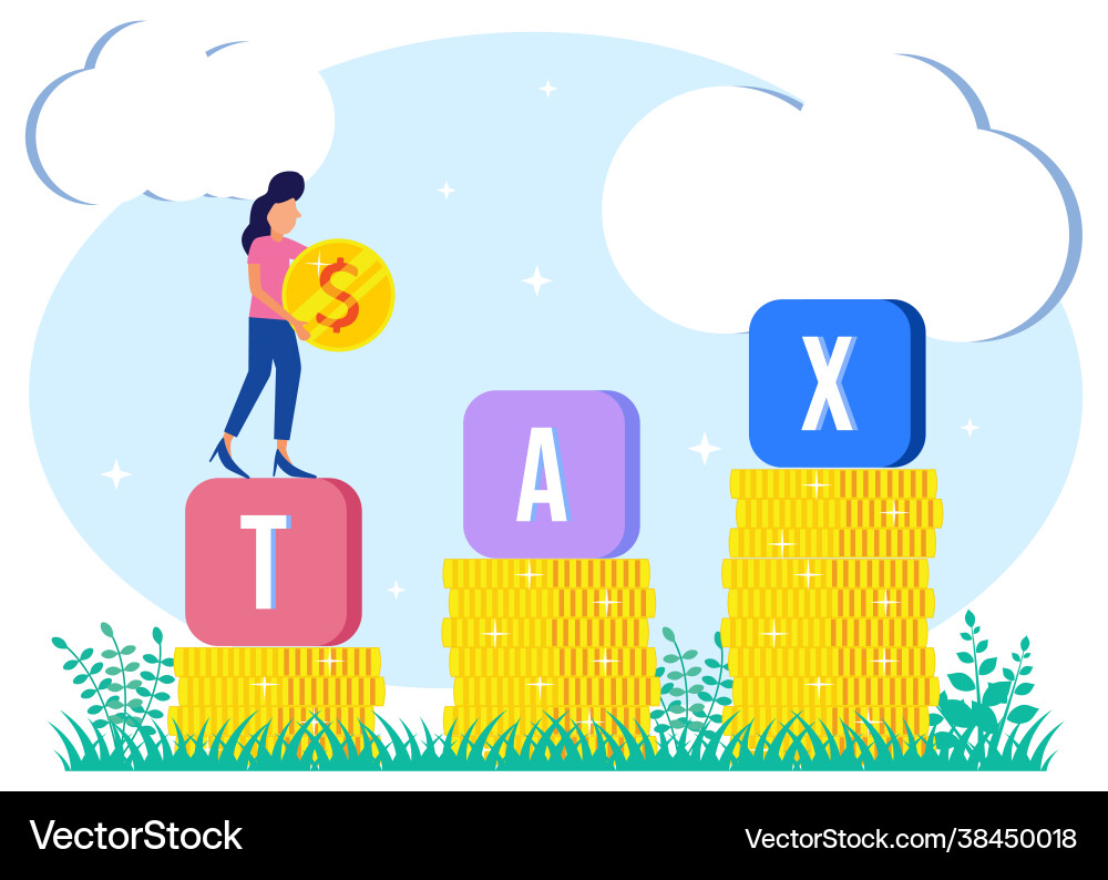 Graphic cartoon character tax Royalty Free Vector Image