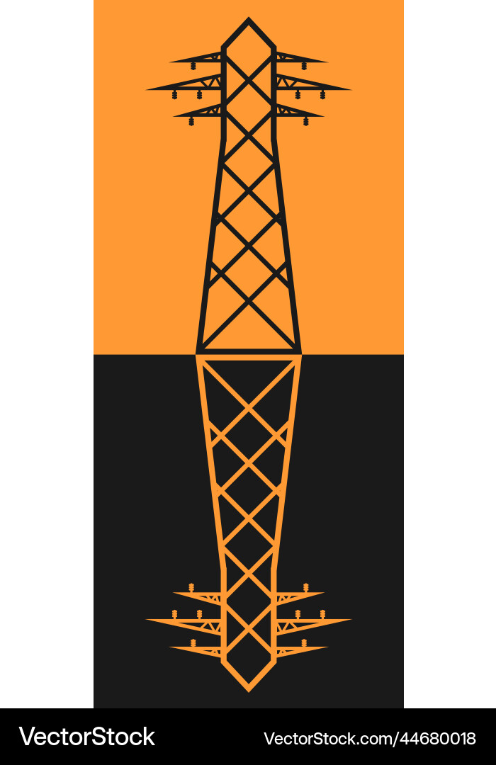High voltage power line transmission tower Vector Image