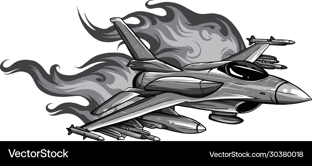 Jet fighter aircraft design Royalty Free Vector Image