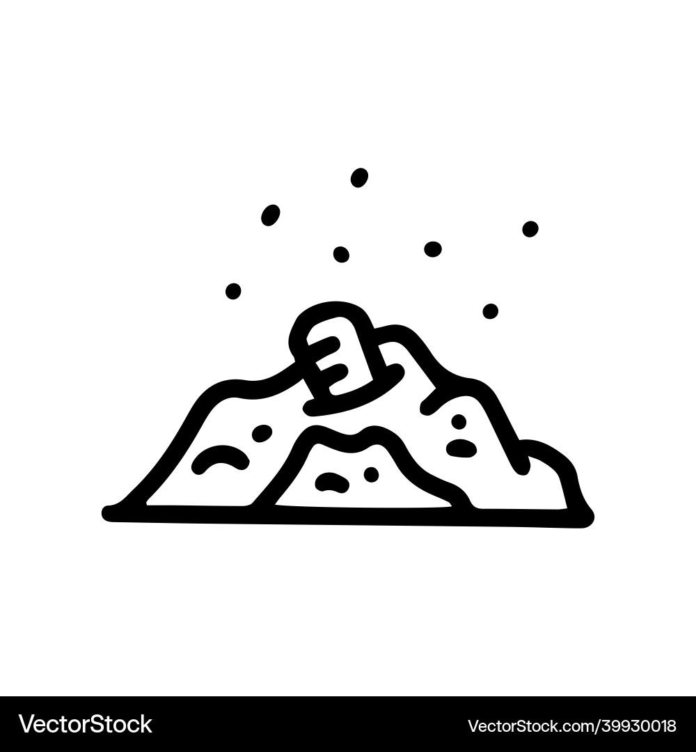 Landfill line doodle simple icon design Royalty Free Vector