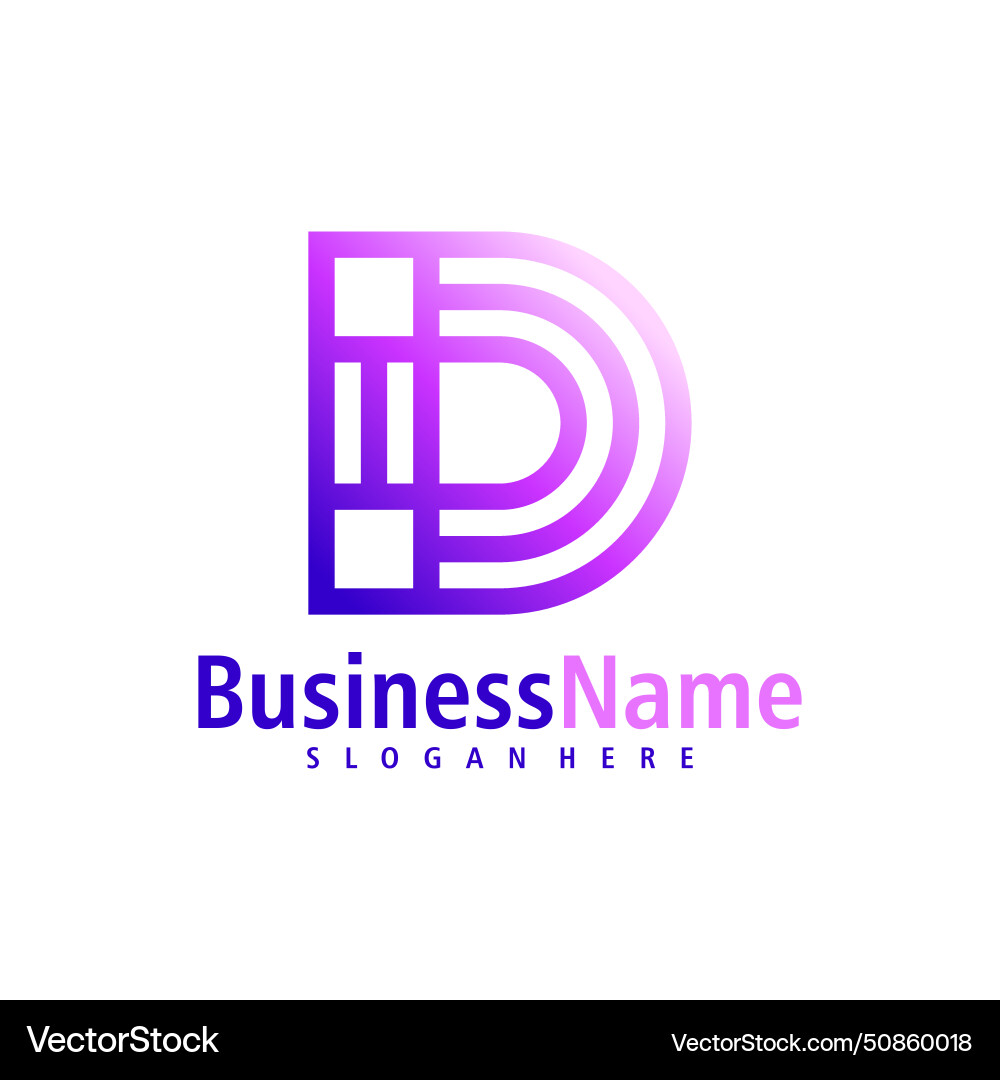 Letter d logo design creative initial Royalty Free Vector