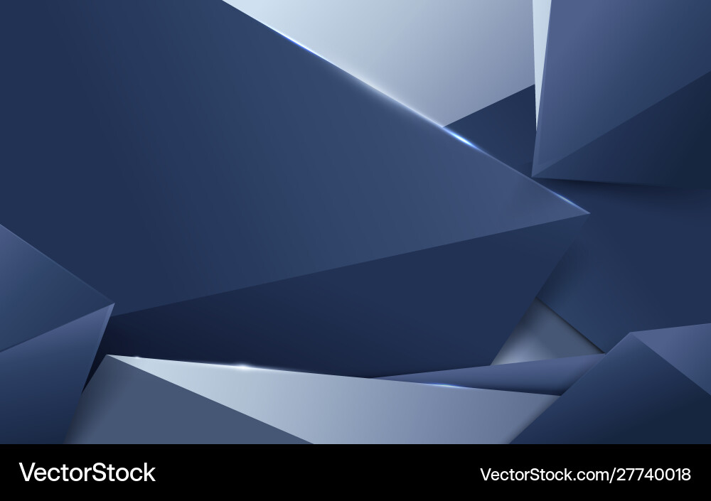 Luxury silver and blue polygonal background Vector Image