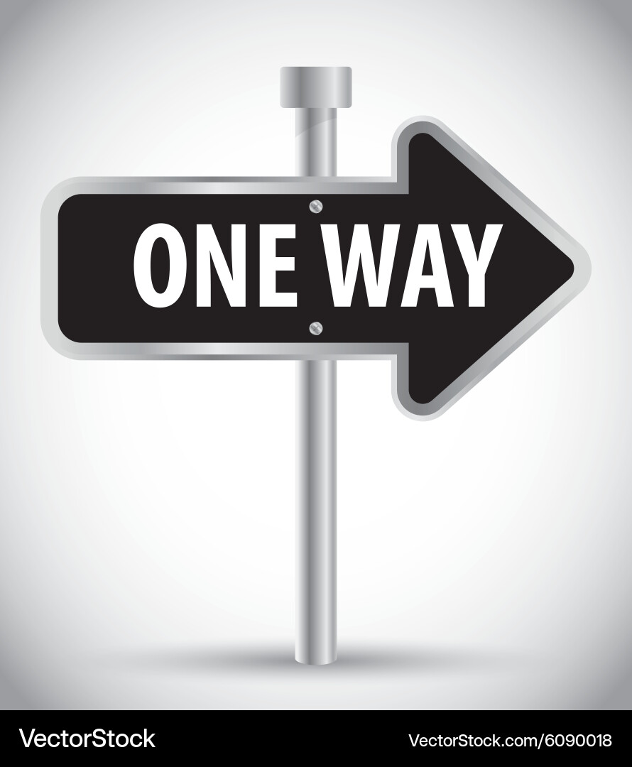 One way road sign advertising design Royalty Free Vector