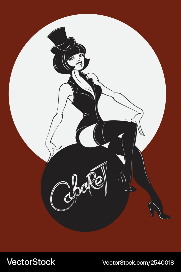 Performance of burlesque artist Royalty Free Vector Image