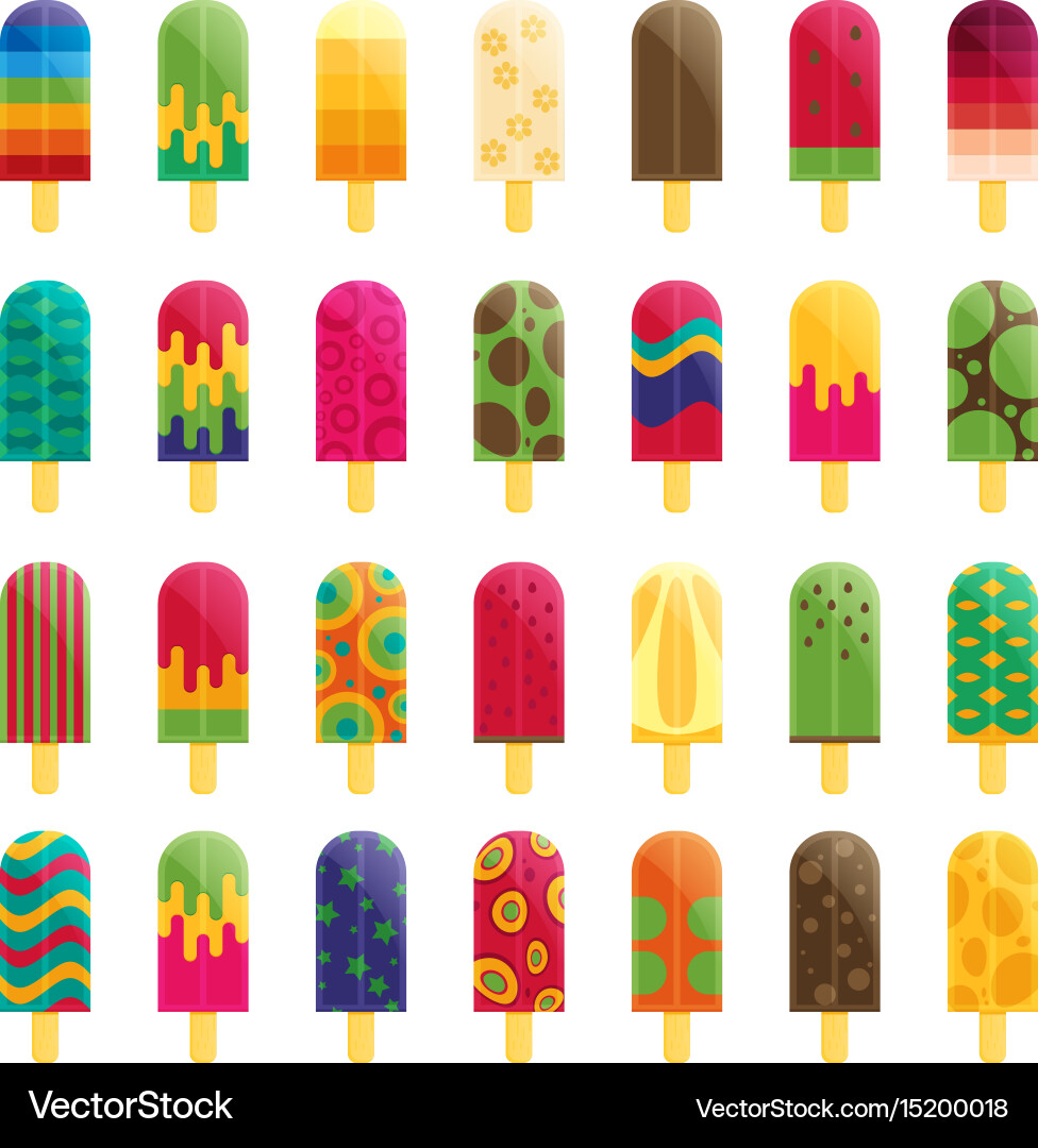 Popsicle ice cream flat Royalty Free Vector Image