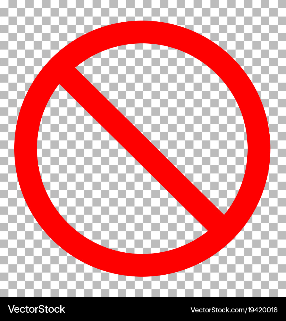 Prohibition sign transparent Royalty Free Vector Image Prohibition sign transparent Royalty Free Vector Image
