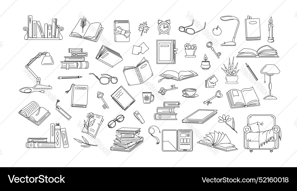 Reading Nook - Black & White Royalty Free Vector Image