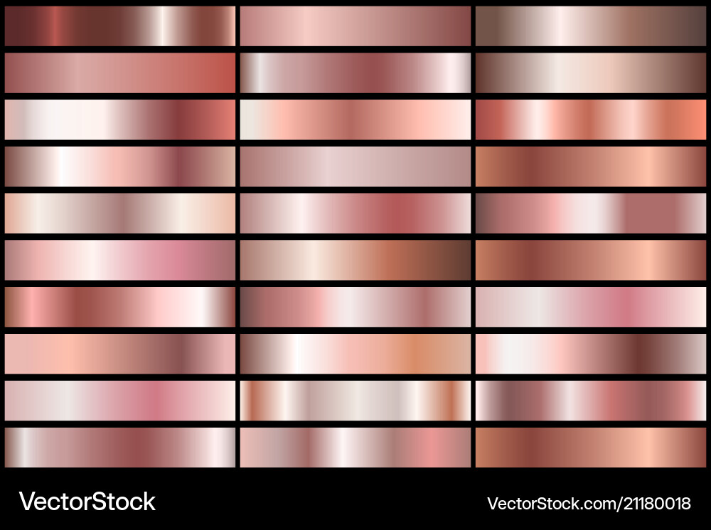 Rose gold gradients Royalty Free Vector Image - VectorStock