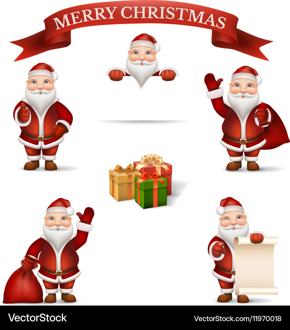 Set santa claus Royalty Free Vector Image - VectorStock