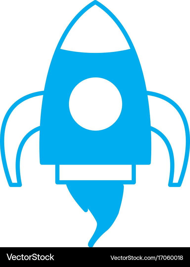 Space rocket up and launch exploration symbol Vector Image