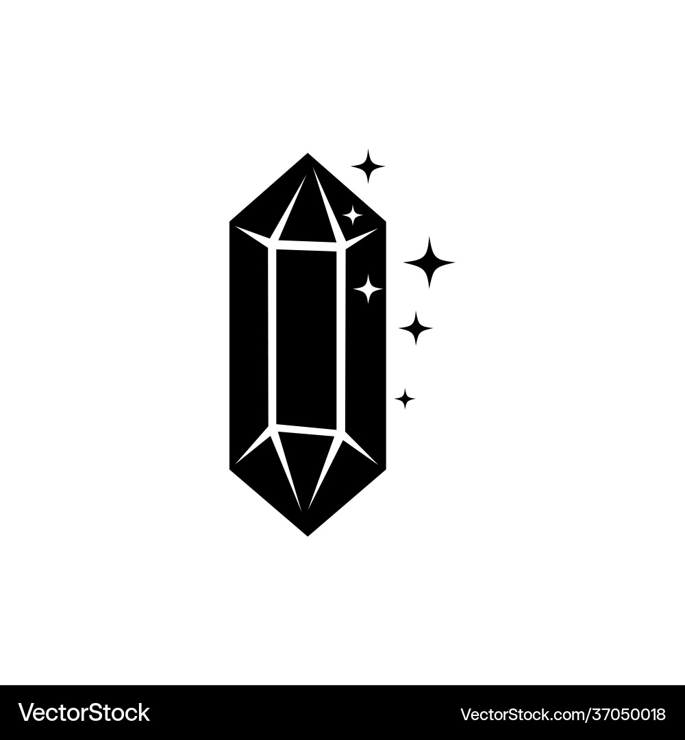 Sparkle crystal gem jewel precious stone flat Vector Image